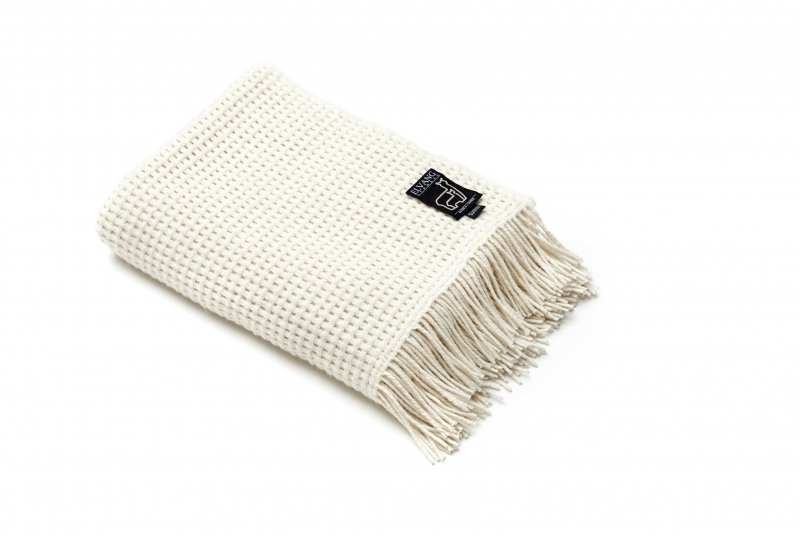 Plaid i Alpaka uld, Basket hvid